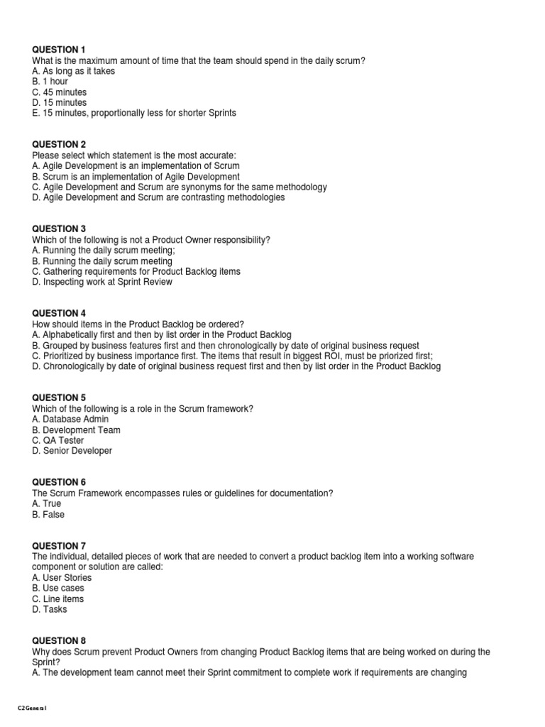 Question 1 | PDF | Scrum (Software Development) | Agile Software Development