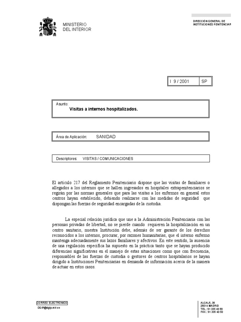 Instruccion 9 2001 | PDF | Hospital | Regulación