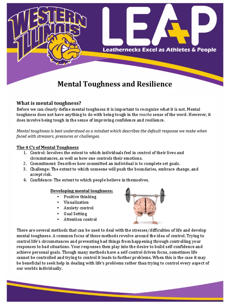 Mental Toughness and Resilience | PDF