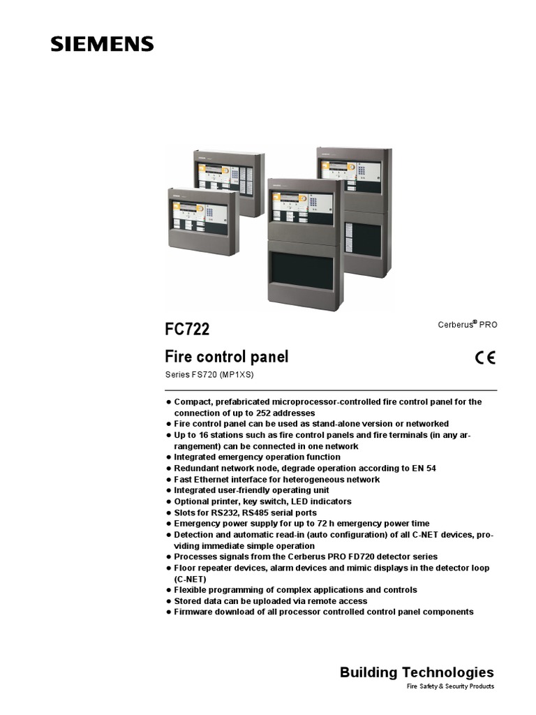 FC722 Fire Control Panel: Building Technologies | PDF | Computer ...