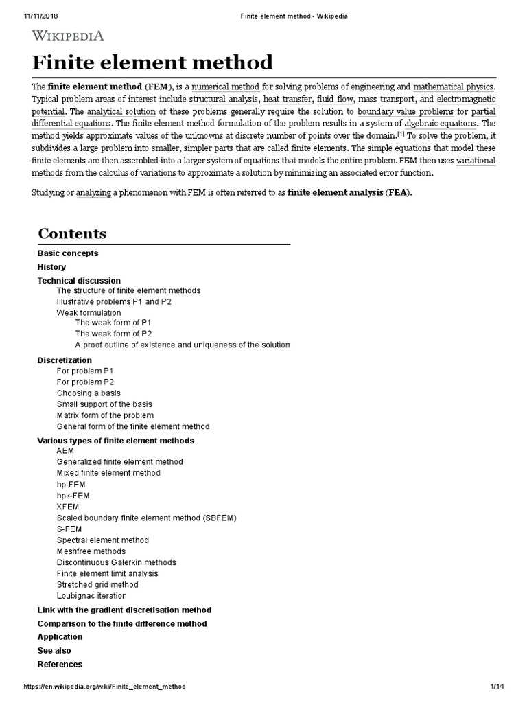 Finite Element Method - Wikipedia | PDF | Finite Element Method ...