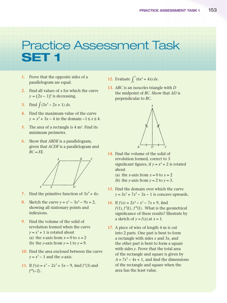 Practice Assessment Task: X XDX | PDF | Area | Perpendicular