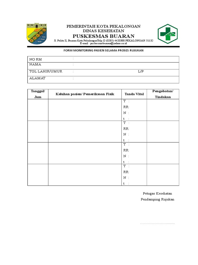 Form Monitoring Pasien Selama Proses Rujukan | PDF