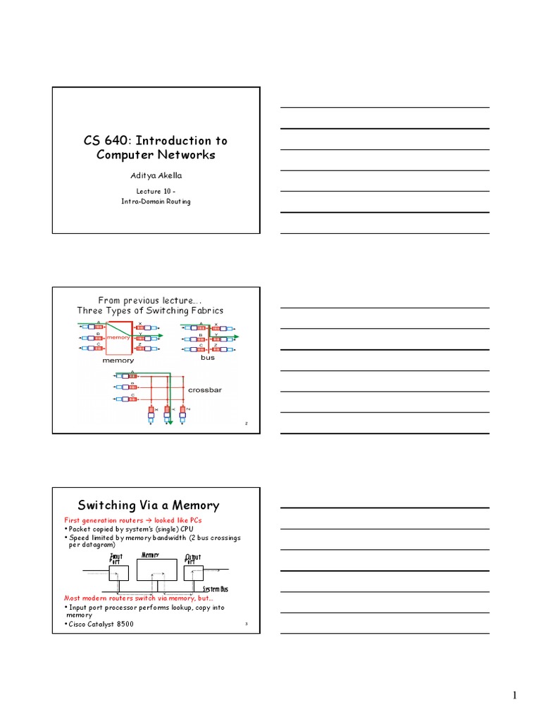 F07 Lecture10 Routing | PDF | Routing | Router (Computing) F07 Lecture10 Routing | PDF | Routing | Router (Computing)