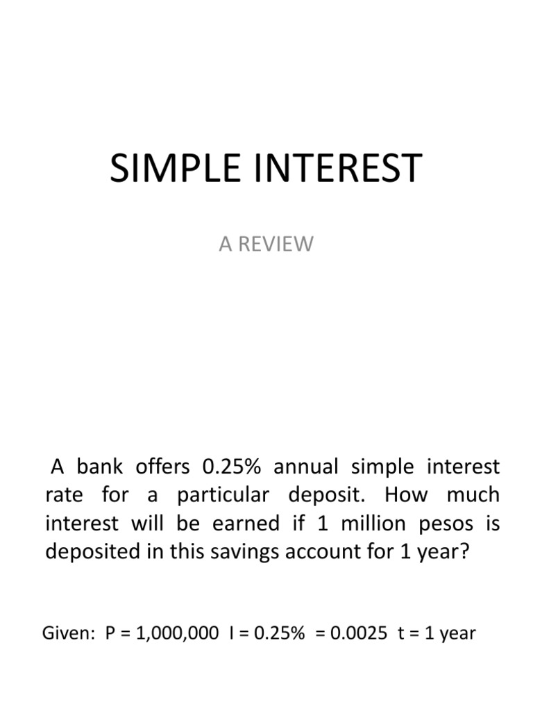 Simple Interest Review | PDF