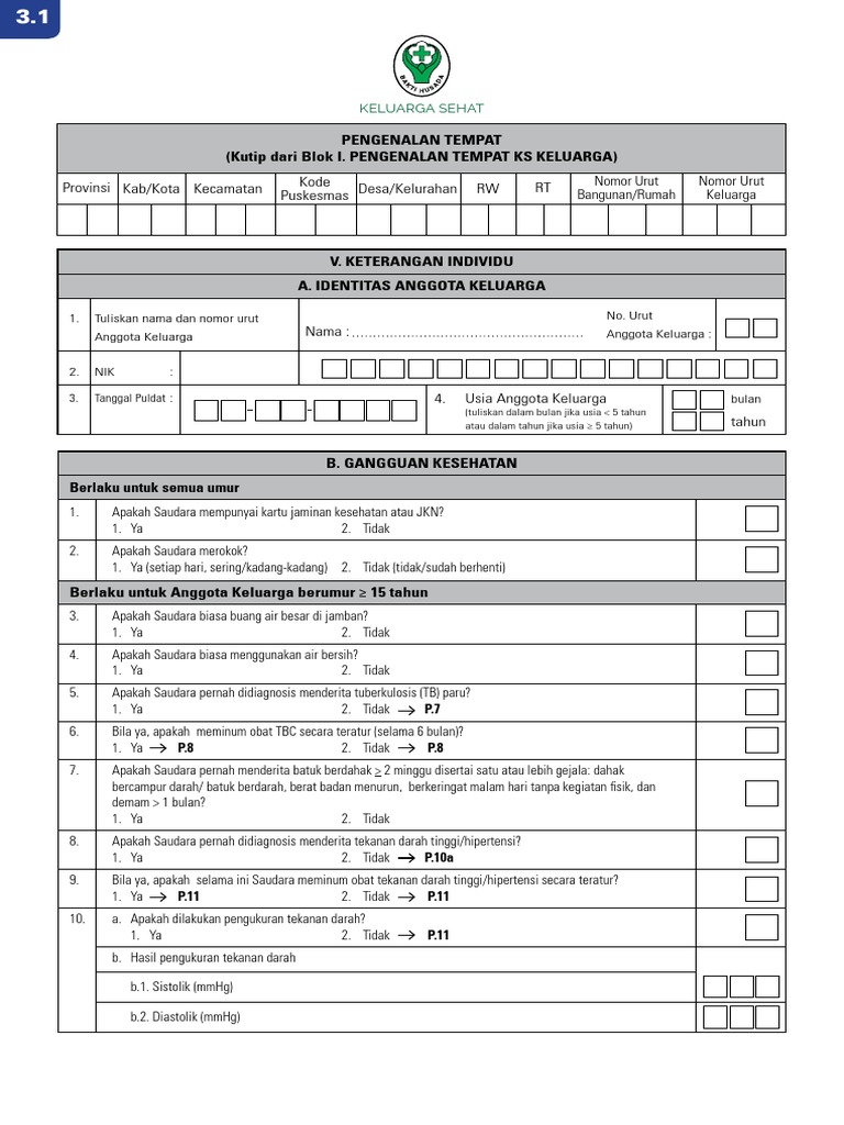 Form 3.1 Keluarga Sehat | PDF