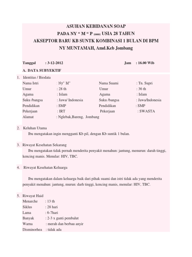 Asuhan Kebidanan Soap | PDF