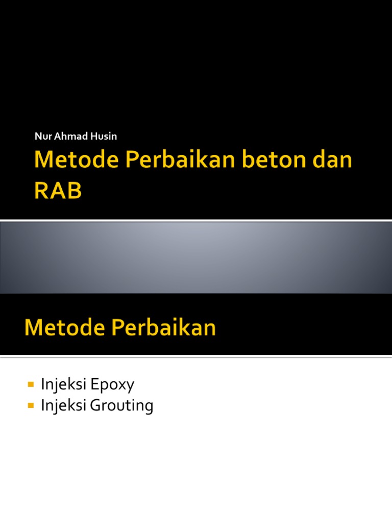 Metode Perbaikan Dan RAB | PDF
