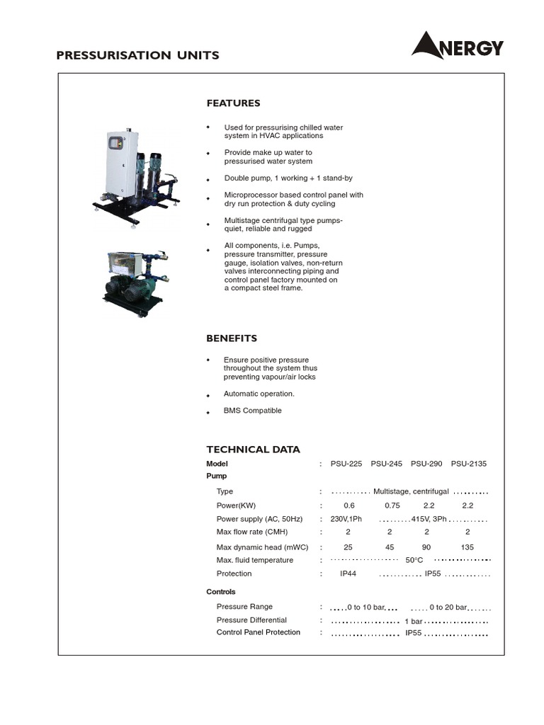 HVAC Pressurisation Units Guide | PDF | Valve | Switch