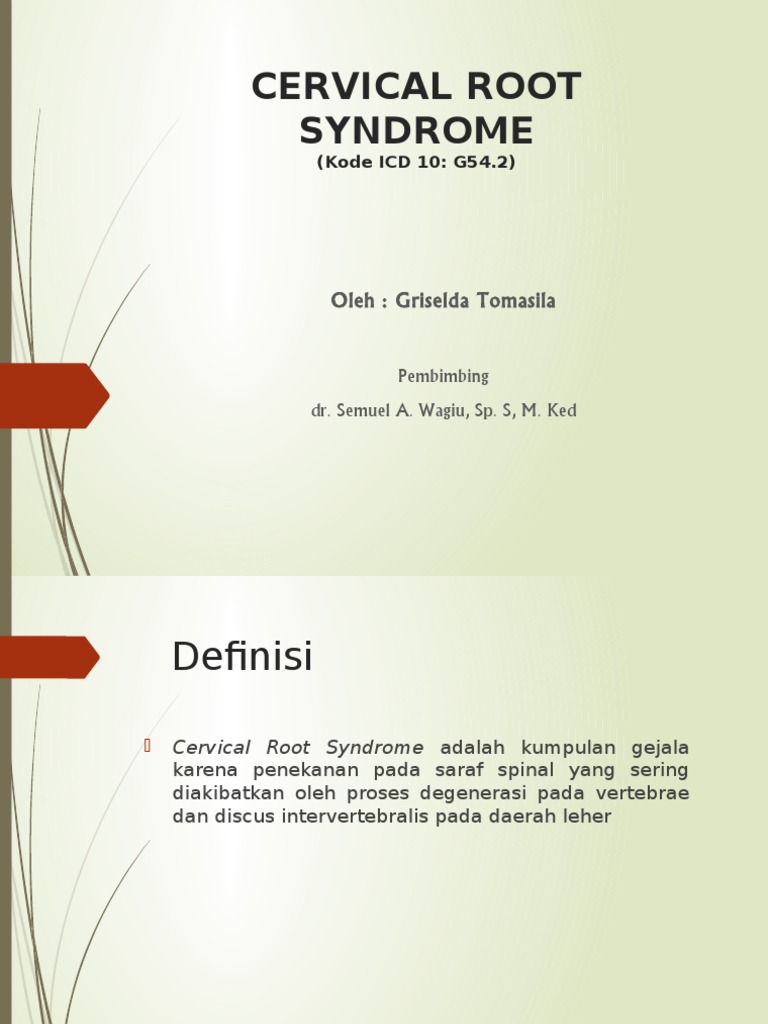 Cervical Root Syndrome | PDF