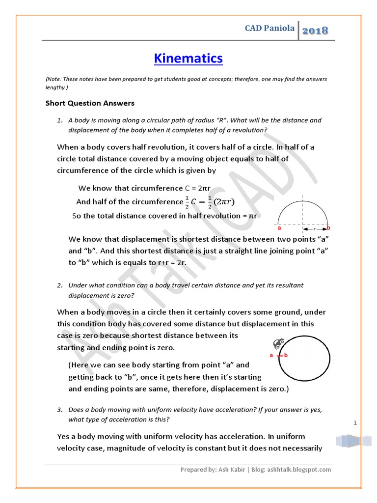 9th Class Physics Notes Chapter 2 Ajk | PDF | Acceleration | Velocity