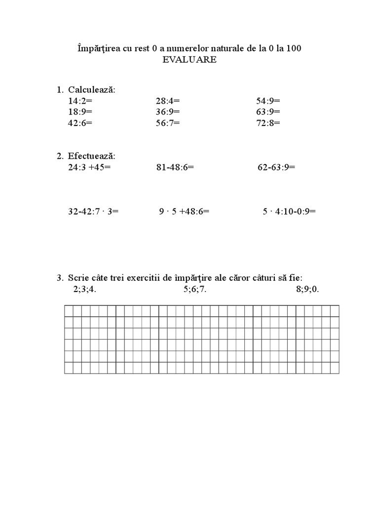 Impartirea Cu Rest 0 | PDF