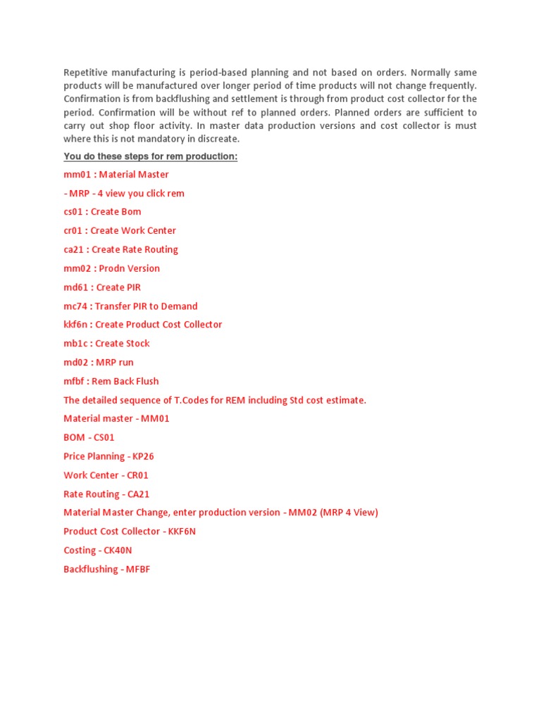 You Do These Steps For Rem Production | PDF