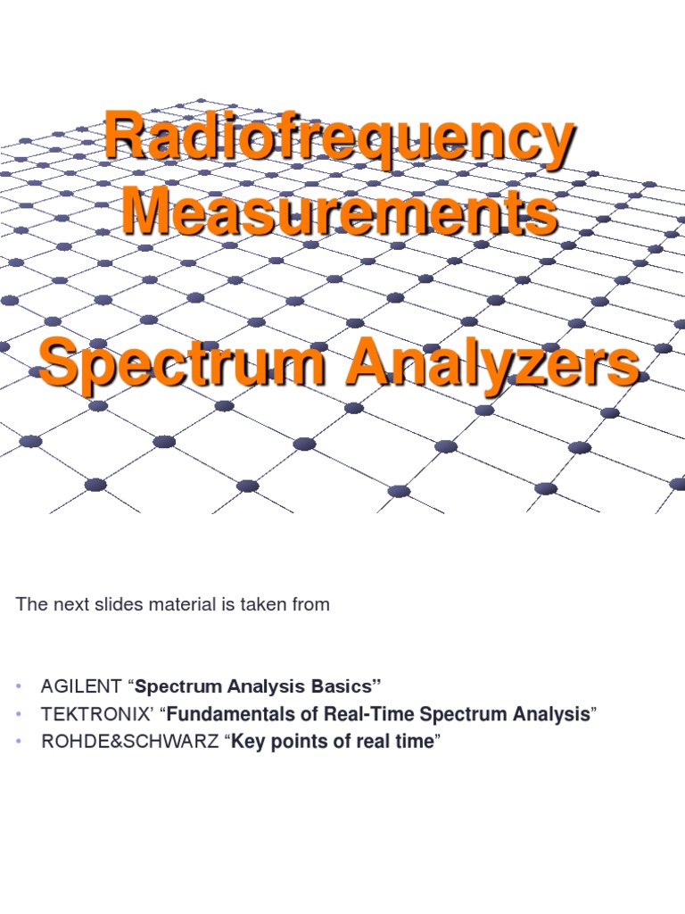 Spectrum Analysis Back To Basic Slides | PDF | Bandwidth (Signal Processing) | Spectral Density