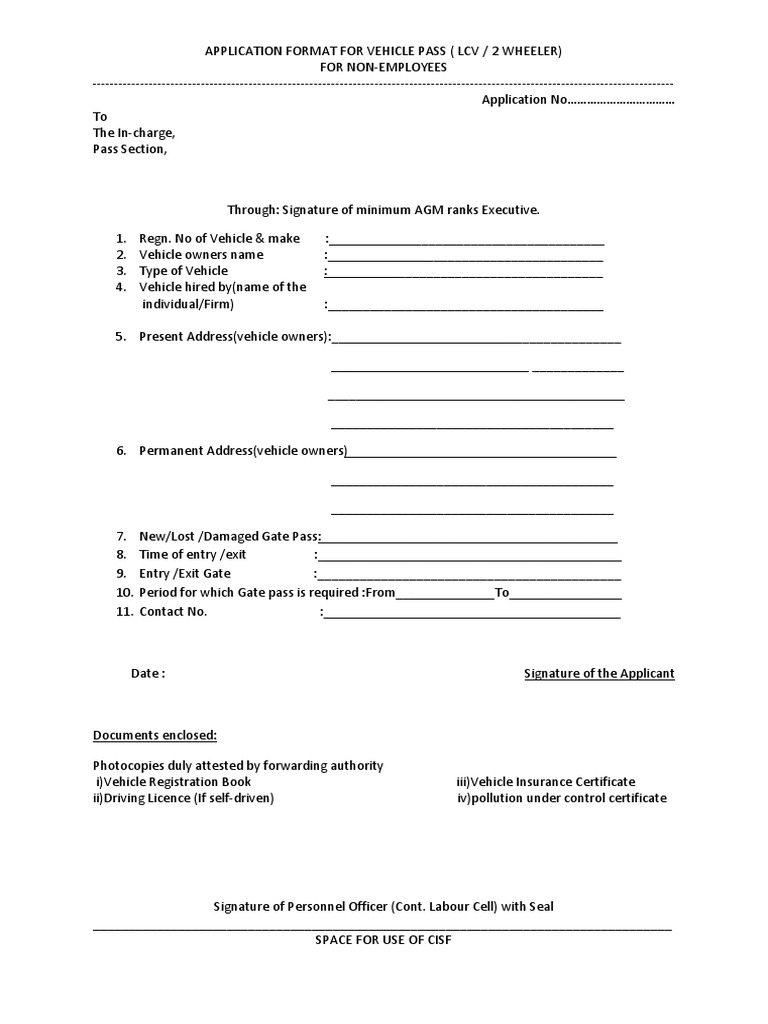 Gate Pass | PDF | Transport | Vehicles