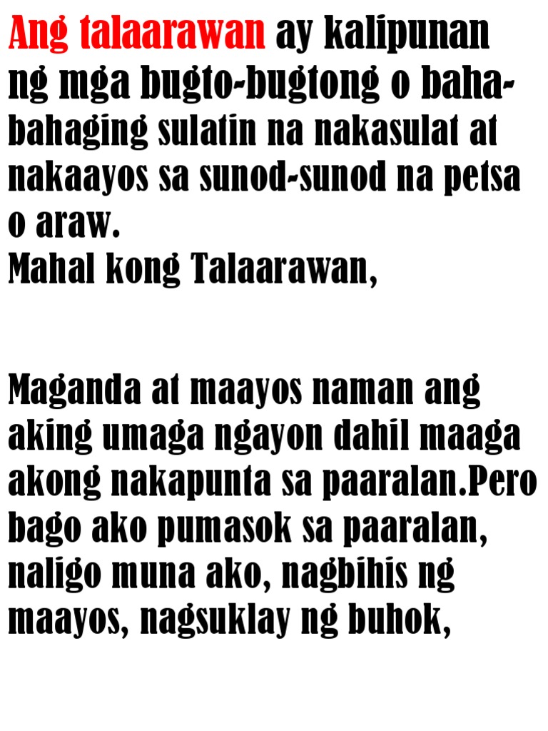 Ang Talaarawan Ay Kalipunan NG Mga Bugto | PDF