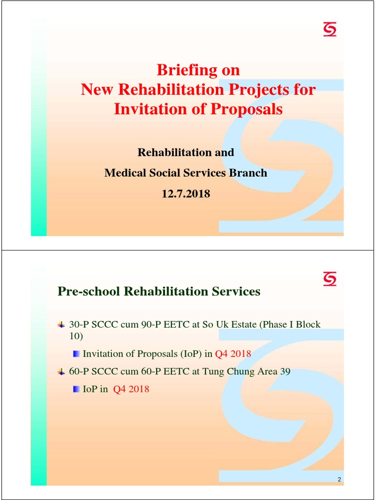 Invitation of Proposals for New Rehabilitation and Care Services ...