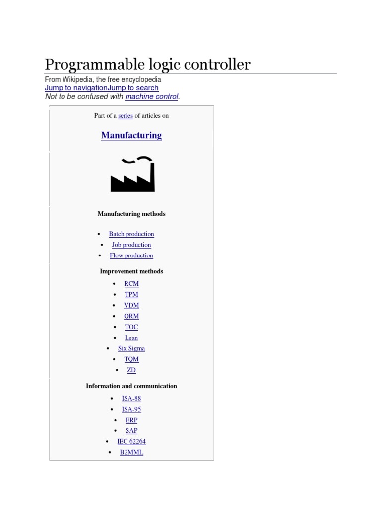 Programmable Logic Controller | PDF | Programmable Logic Controller ...