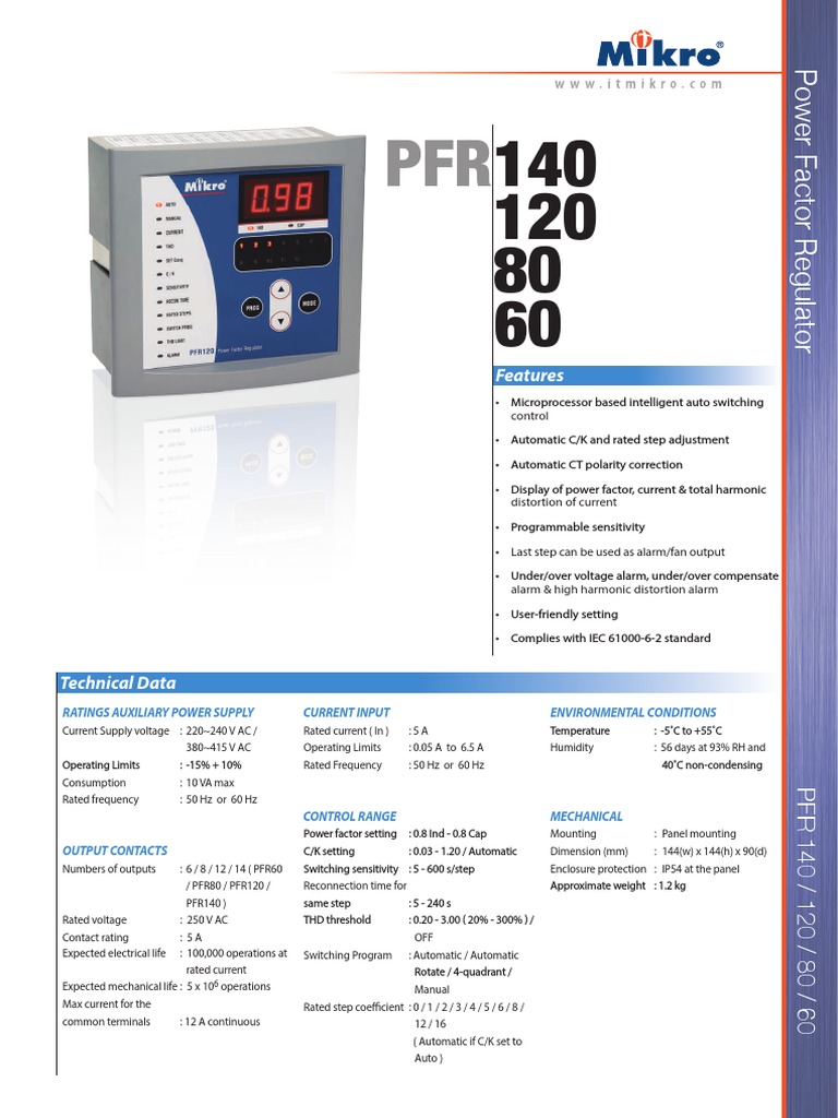 Mikro - Power Factor Regulator | Alternating Current | Ac Power