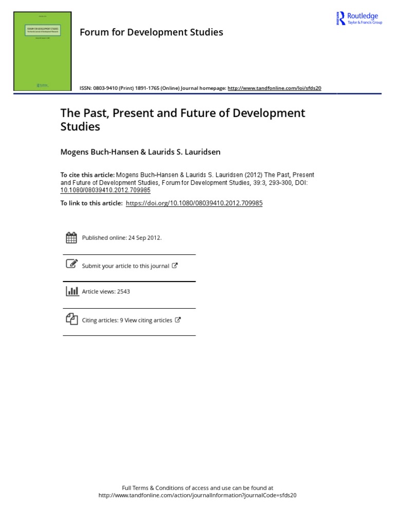 The Past Present and Future of Development Studies | PDF | Development ...