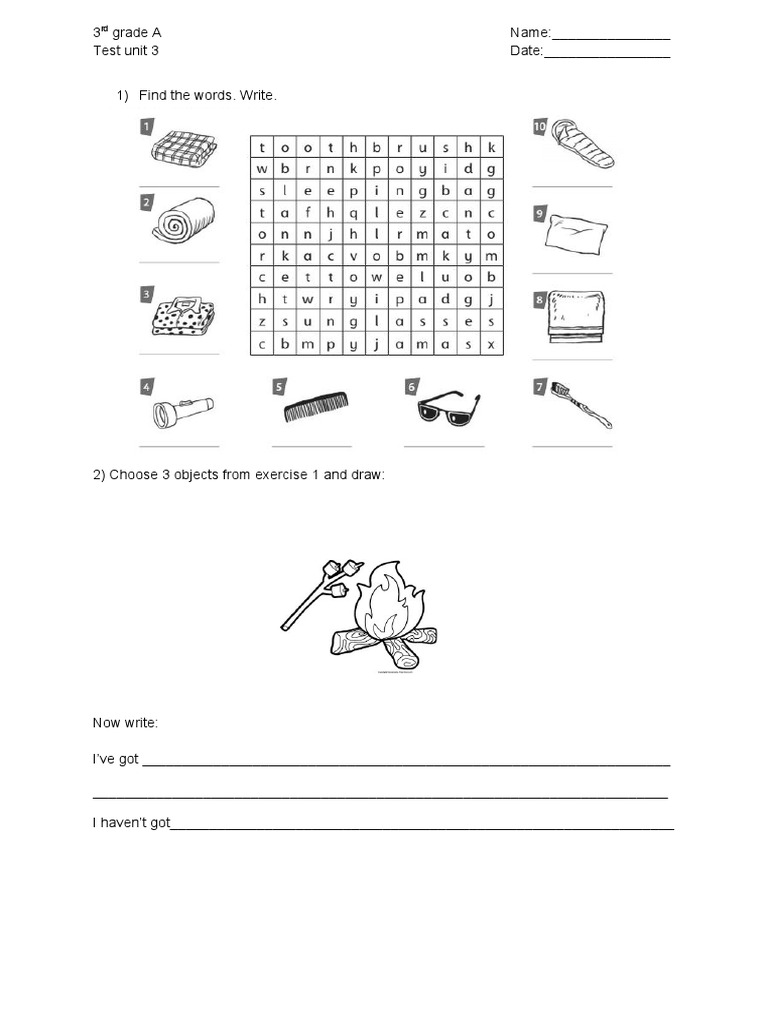 TEST UNIT 3 - 3rd Grade A (Incredible English 3) | PDF