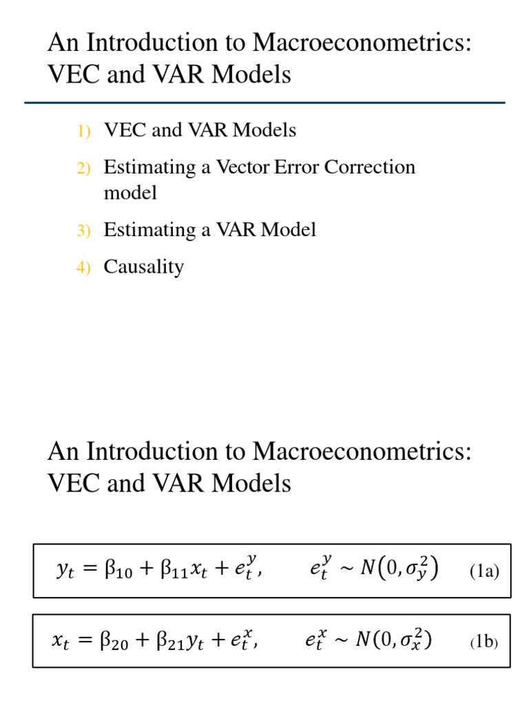 VEC VAR Models | PDF | Economic Equilibrium | Econometrics