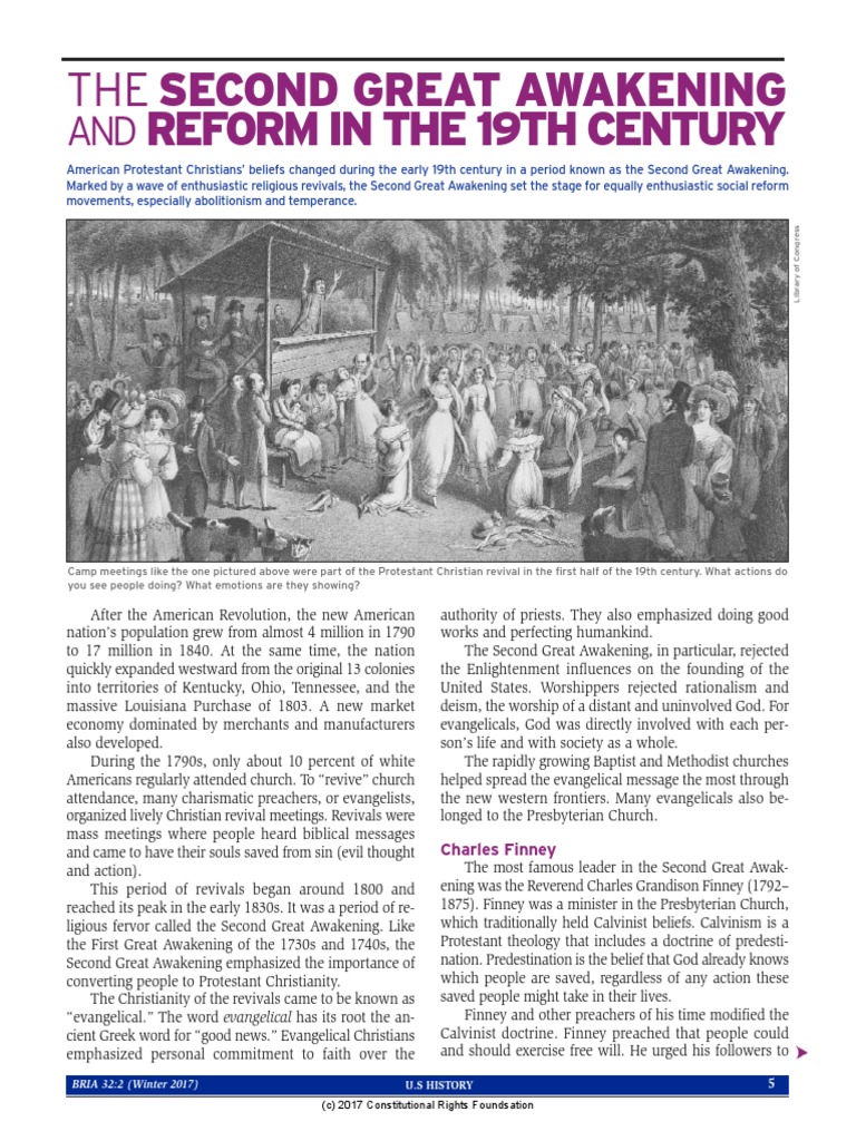 BRIA 2nd Great Awakening | PDF | Christian Revival | Abolitionism In ...