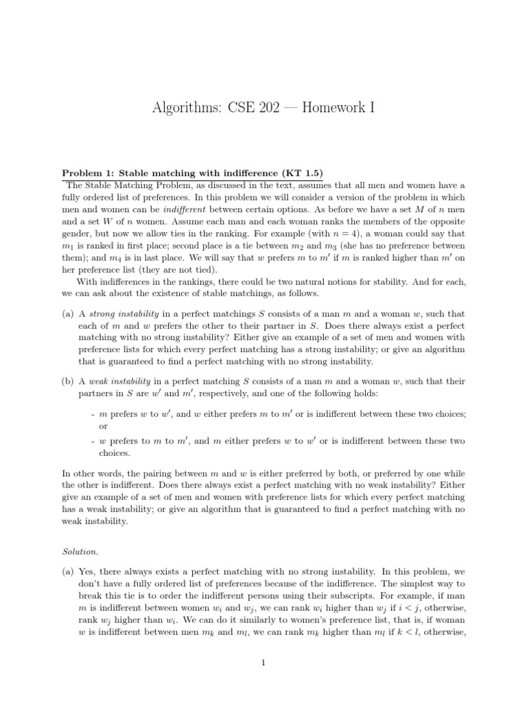 Algorithms: CSE 202 - Homework I | PDF | Time Complexity | Vertex (Graph Theory)