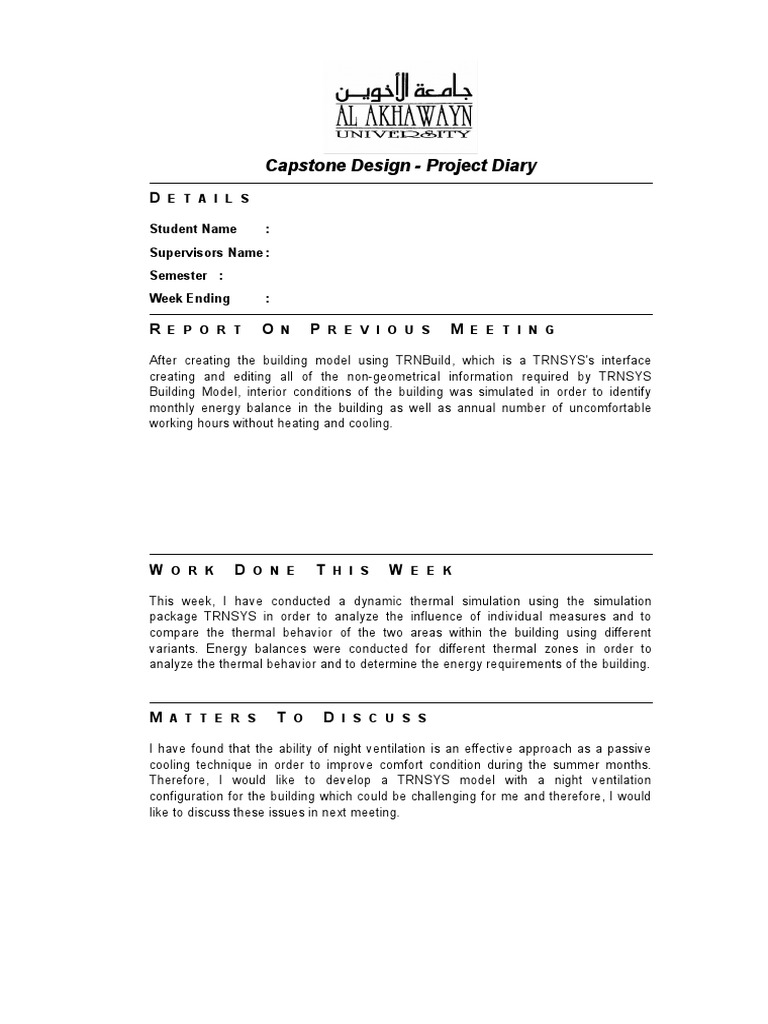4th Week Capstone Diary | PDF