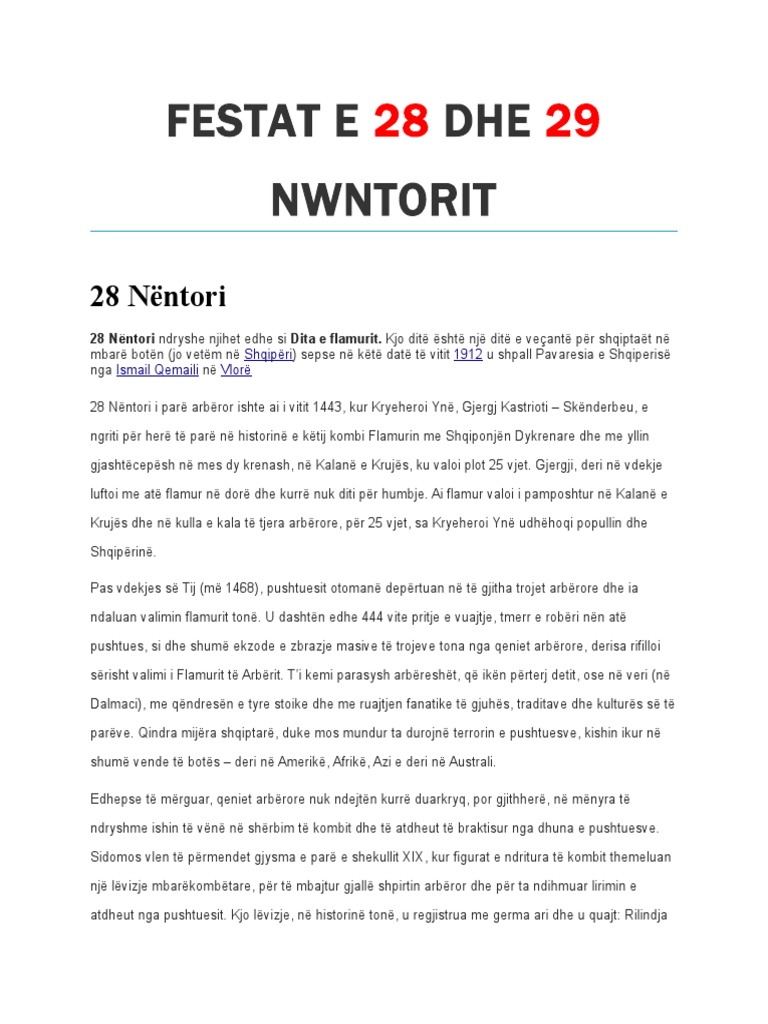 28 & 29 Nentori | PDF