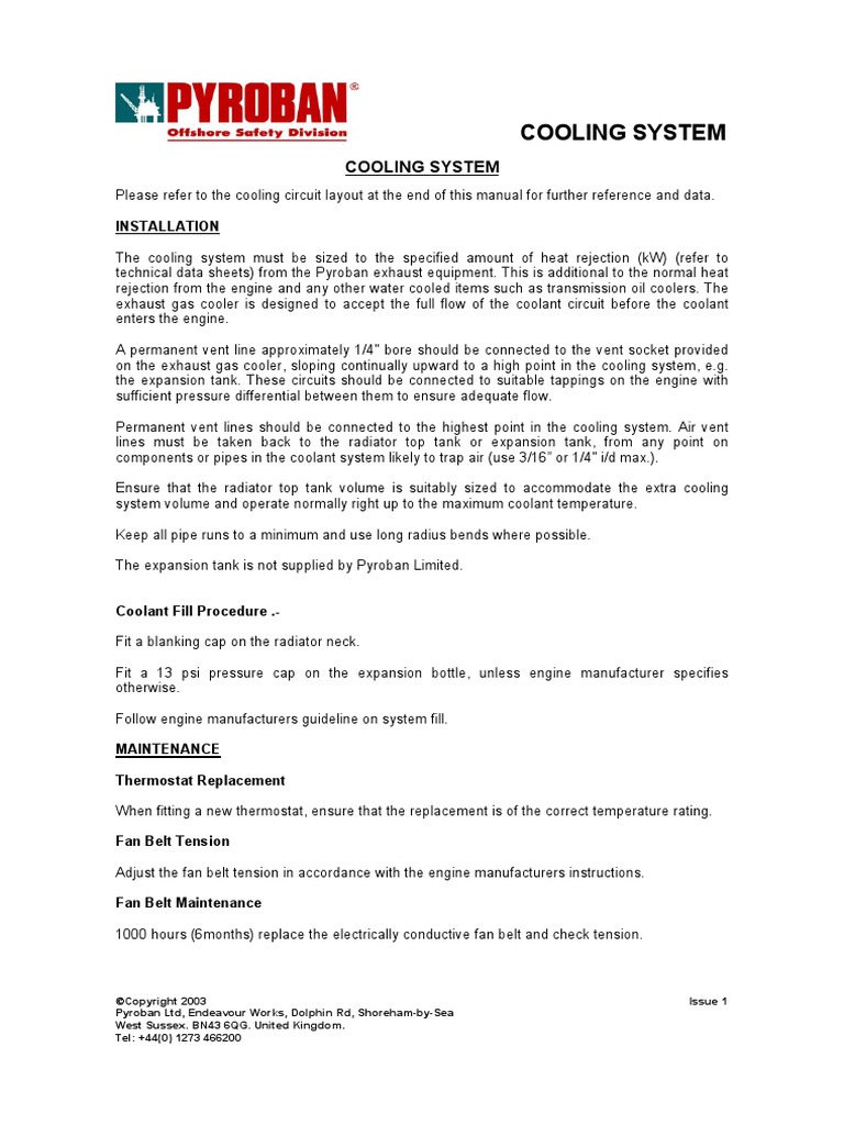 Cooling Circuit Installation And Maintenance Pdf