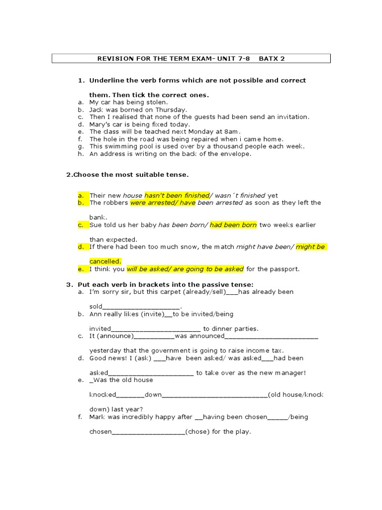 Transformations Using The Passive Voice | PDF