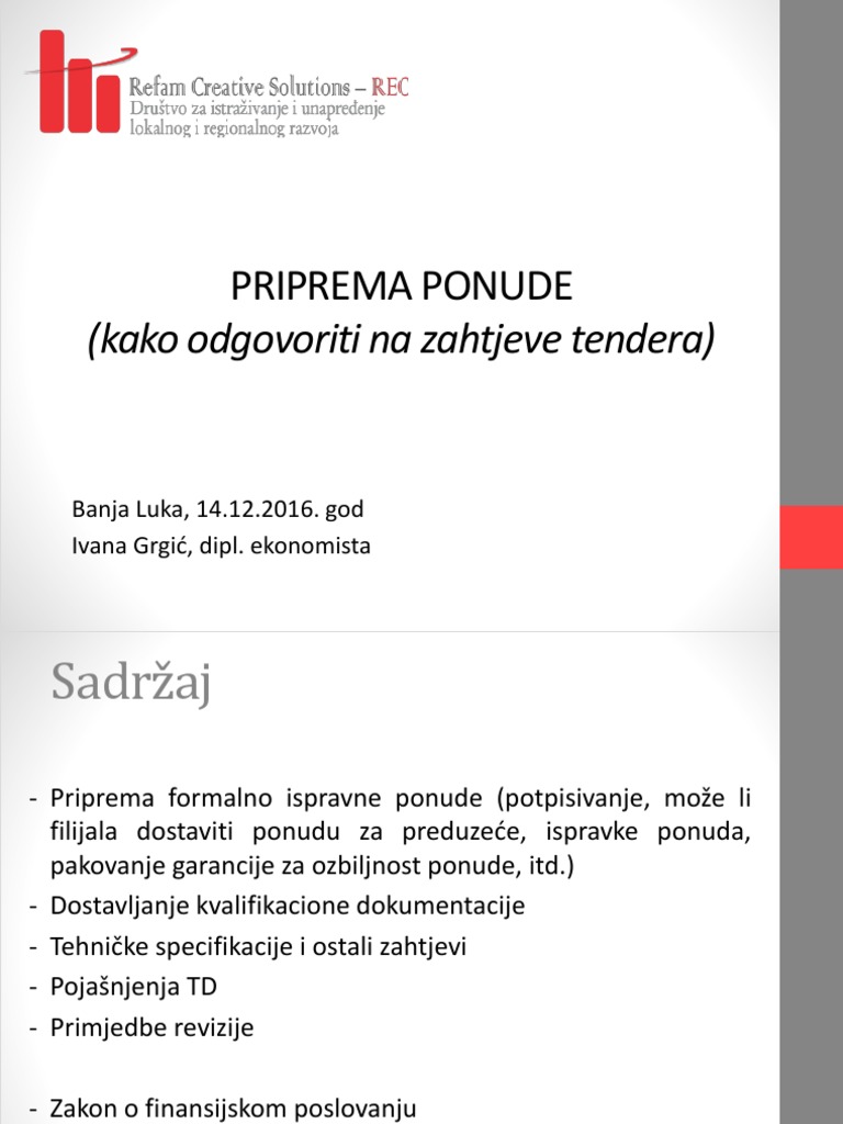 Priprema Ponuda | PDF