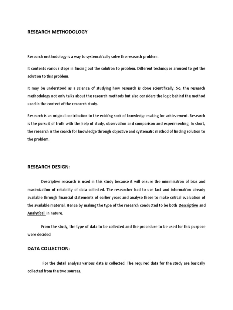 Research Methodology: Analytical in Nature | PDF | Data | Methodology