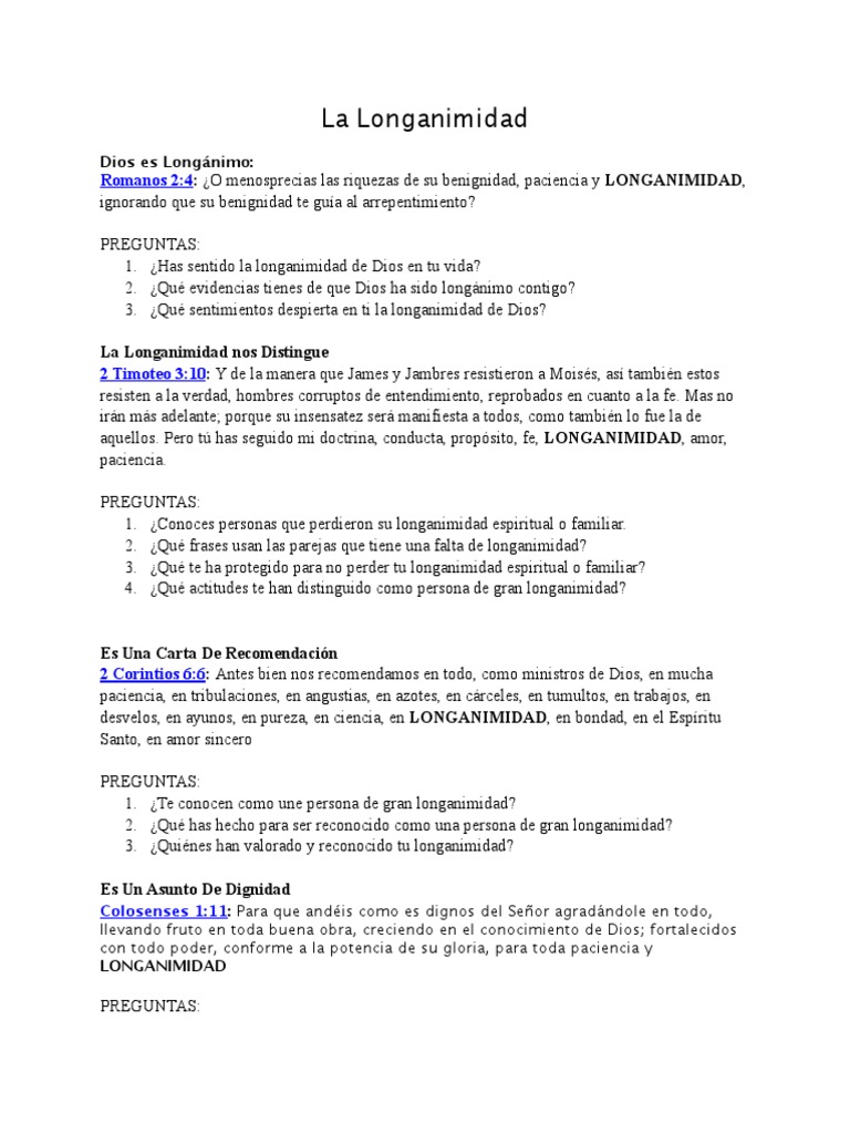 La Longanimidad en la Vida Cristiana | PDF | Religión y espiritualidad