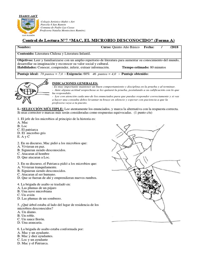 Prueba Mac El Microbio Desconocido Pdf