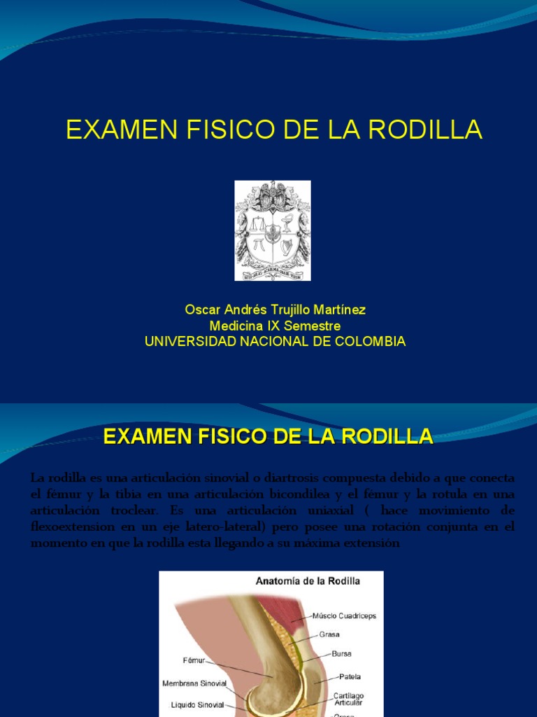 Examen Físico de la Rodilla | PDF | Rodilla | Articulación