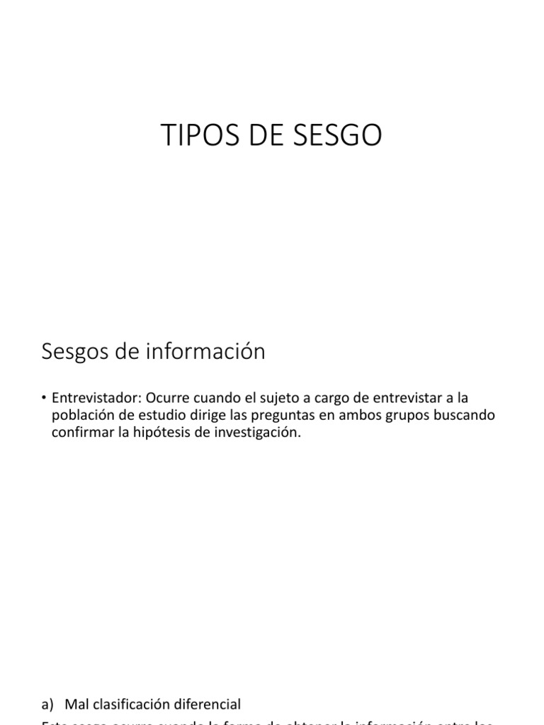 Tipos de Sesgo | PDF