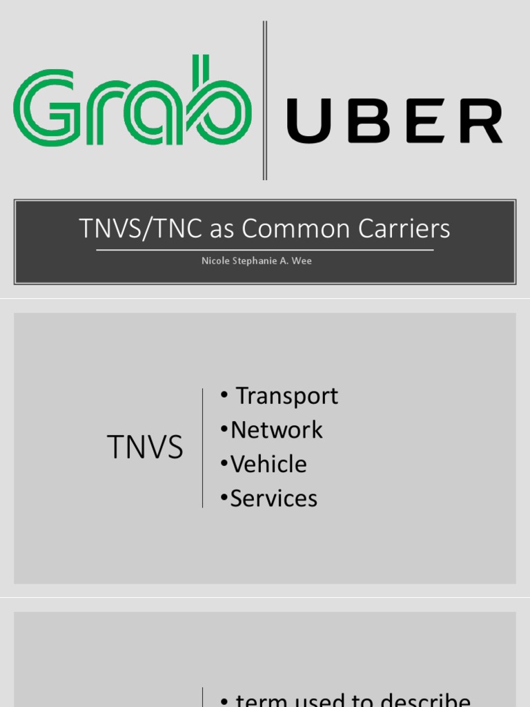 TNVS As Common Carriers | PDF | Social Institutions | Social Science