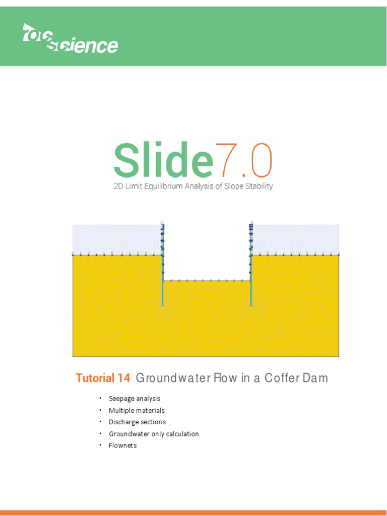 Tutorial 14 Cofferdam Seepage | PDF | Finite Element Method | Soil Mechanics