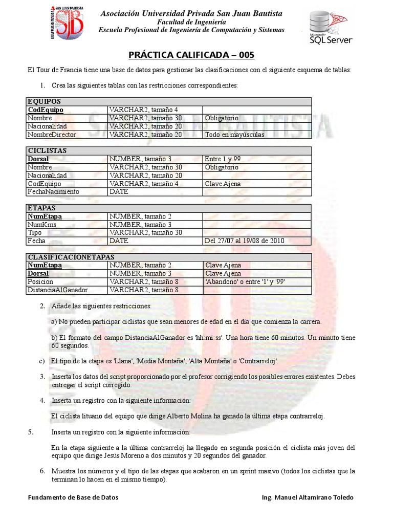 Practica BD | PDF | Carrera de bicicletas | Uci World Tour