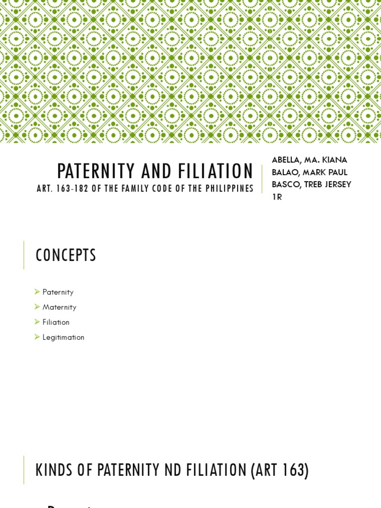 Paternity and Filiation | Legitimacy (Family Law) | Marriage