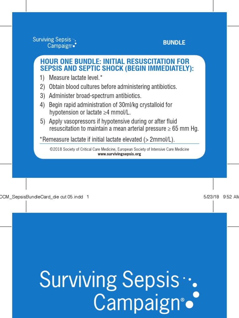 Surviving Sepsis Campaign Hour 1 Bundle 2018 Print Card | PDF | Science ...