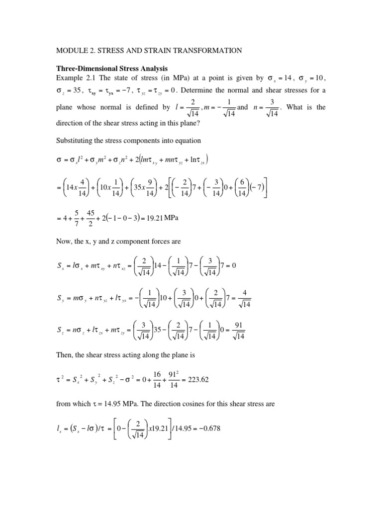 2 - Stress and Strain Transformation | PDF | Deformation (Mechanics ...