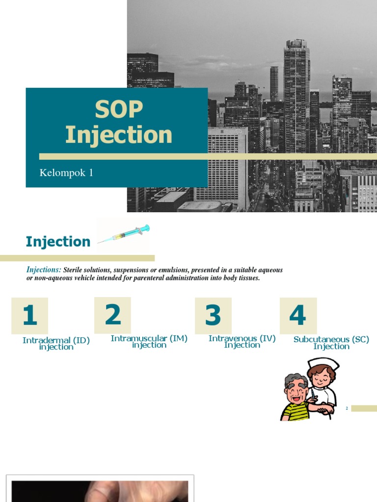 Grup 1 Definitions and SOP Injection | PDF | Injection (Medicine) | Pharmaceutical Sciences