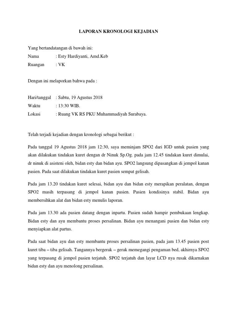 Laporan Kronologi Kejadian | PDF