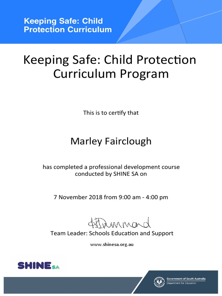 Child Protection Curriculum Course | PDF
