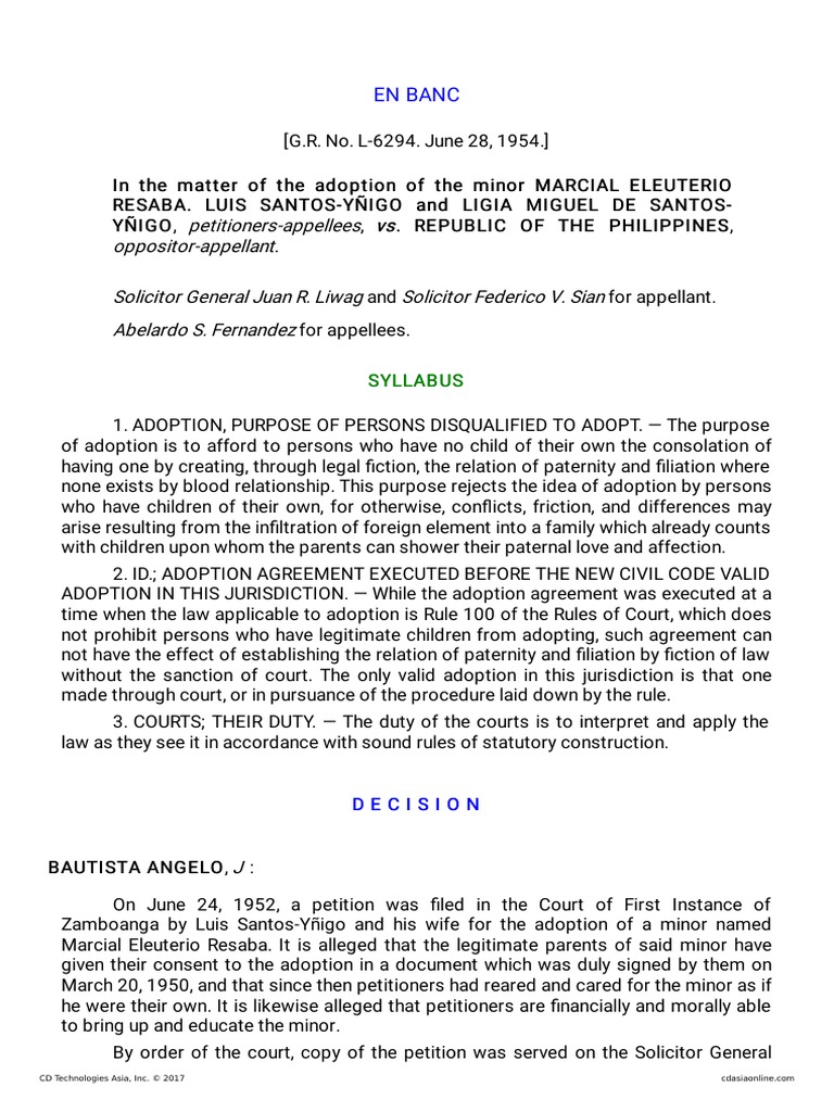 Petitioners-Appellees Vs Vs Oppositor-Appellant Solicitor General Juan ...