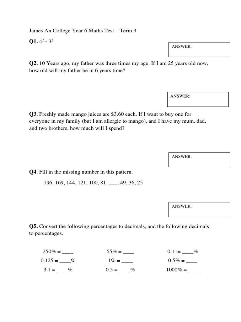 James An College Year 3 English Test | PDF | Business | Teaching ...