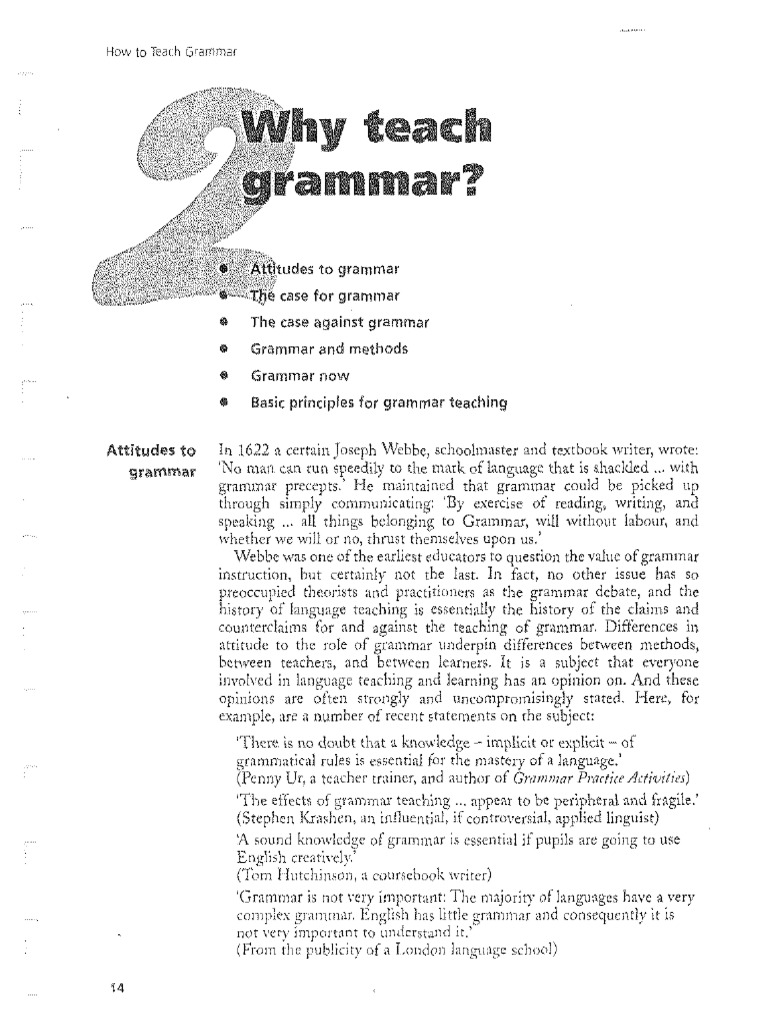 Why Teach Grammar | PDF | Language Acquisition | Language Education